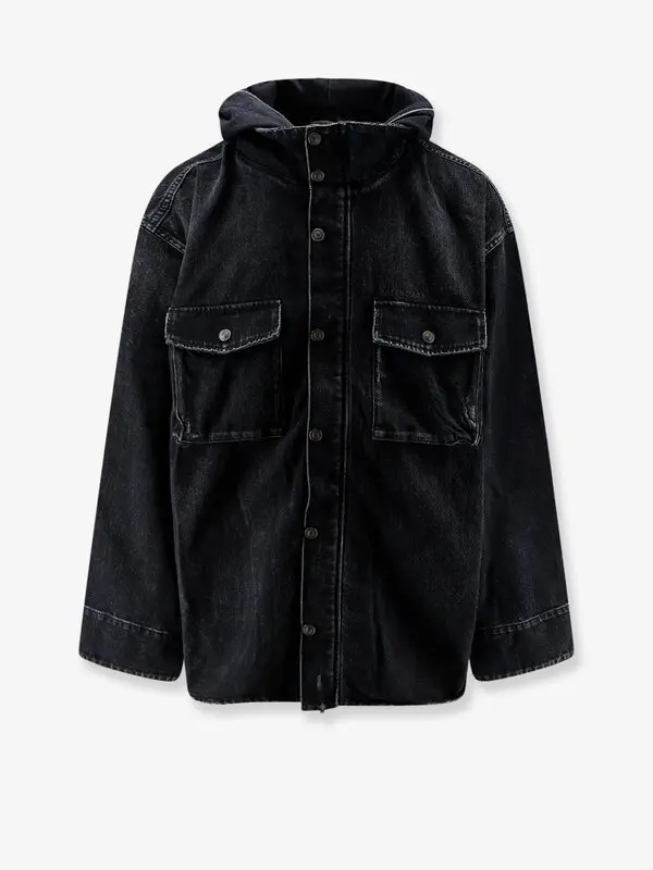 Balenciaga Denim Jacket With Embroidered Logo On The Front