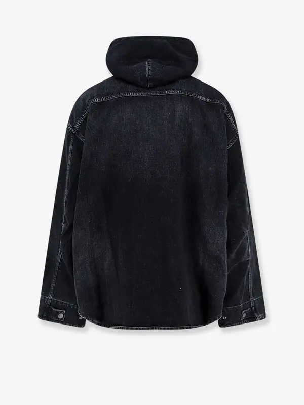 Balenciaga Denim Jacket With Embroidered Logo On The Front