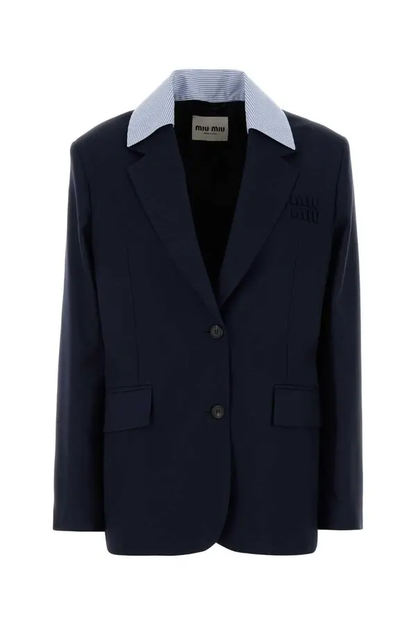 Miu Miu Wool Blazer - Blue