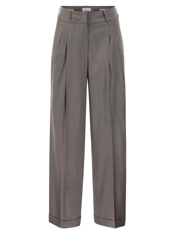 Peserico Tailored Virgin Wool Trousers - Multicolor