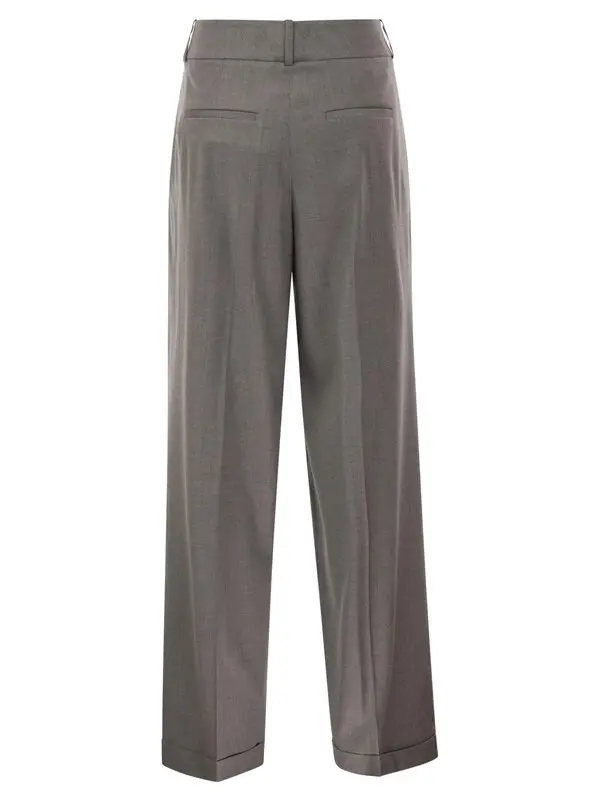 Peserico Tailored Virgin Wool Trousers - Multicolor