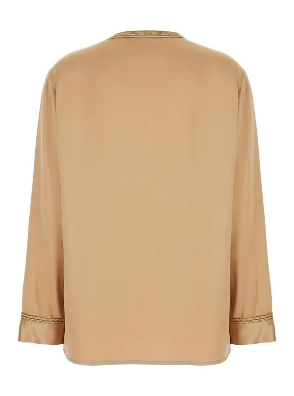FORTE_FORTE Contrast Finish Viscose Blend Jacket - Cream