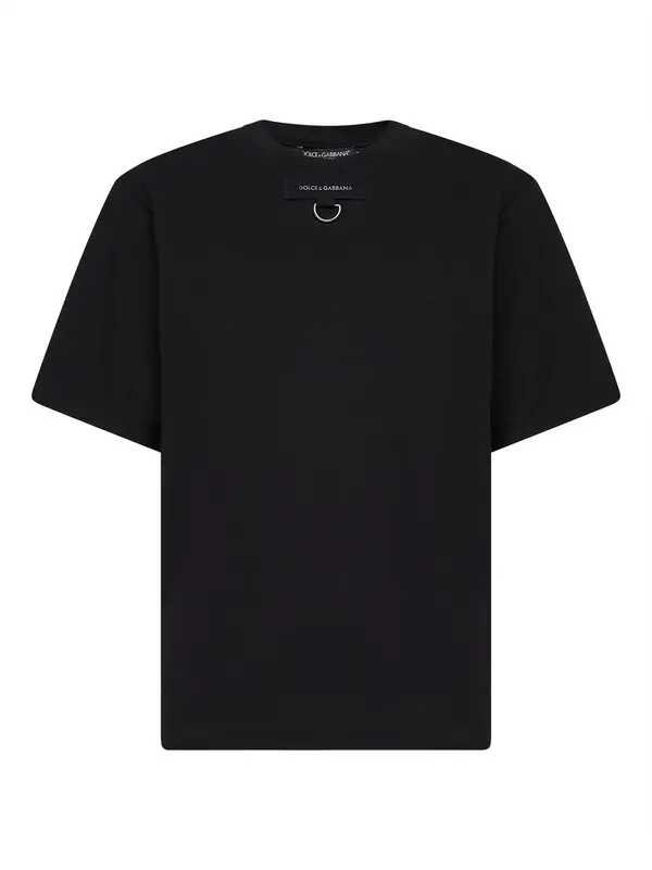 Dolce & Gabbana Black Jersey Logo T-shirt - Multicolor