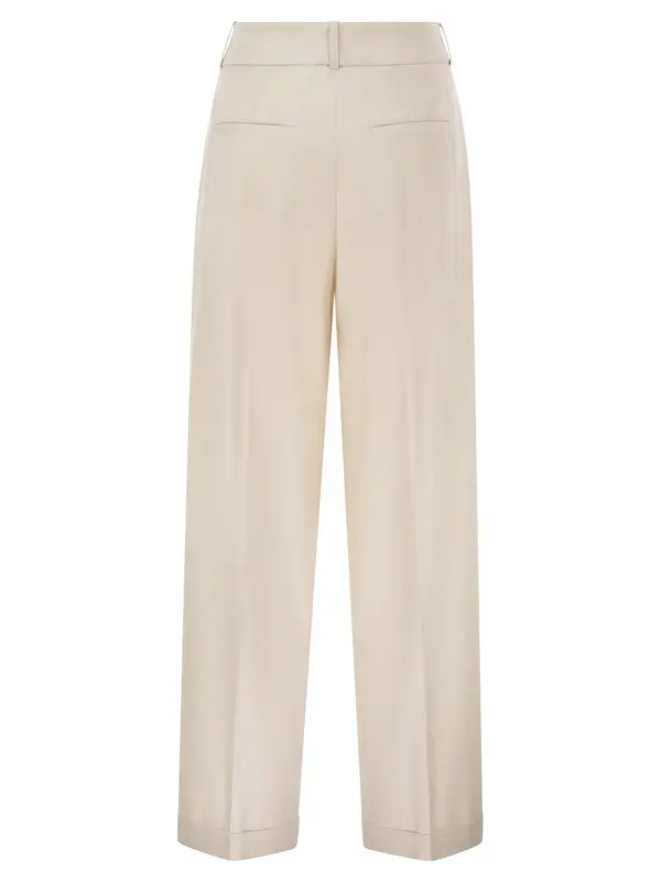 Peserico Tailored Virgin Wool Stretch Trousers - Multicolor