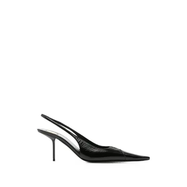 Saint Laurent Leather Slingback Pumps - Black