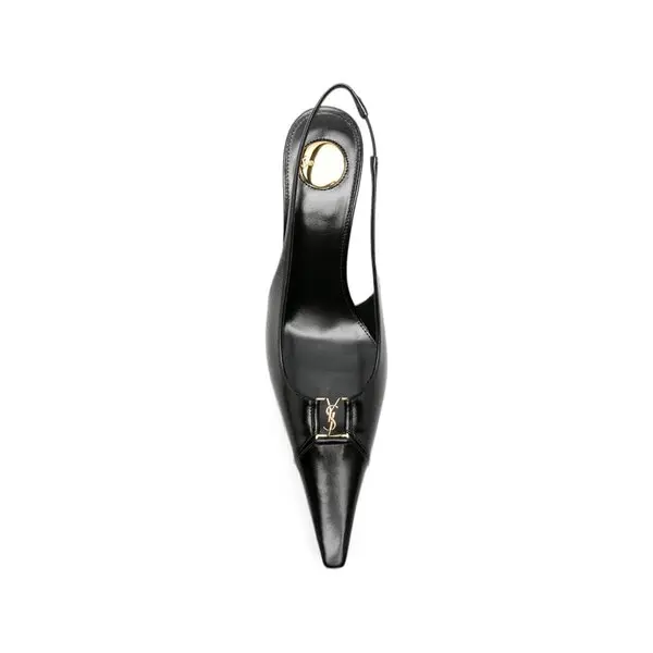 Saint Laurent Leather Slingback Pumps - Black