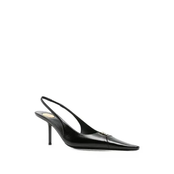 Saint Laurent Leather Slingback Pumps - Black