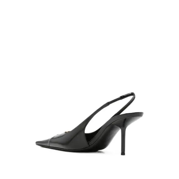 Saint Laurent Leather Slingback Pumps - Black