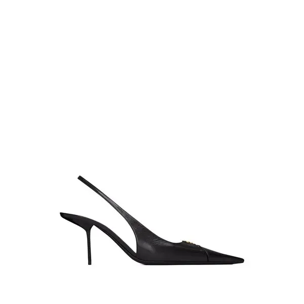Saint Laurent Leather Slingback Pumps - Black