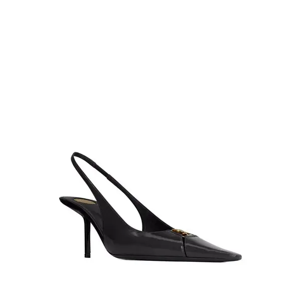 Saint Laurent Leather Slingback Pumps - Black