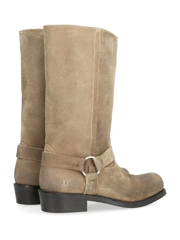 GOLDEN GOOSE Giro Biker Alti Boots - Cream