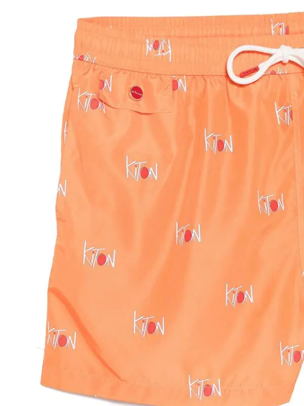 Kiton Swim Trunks With Drawstring And Logo