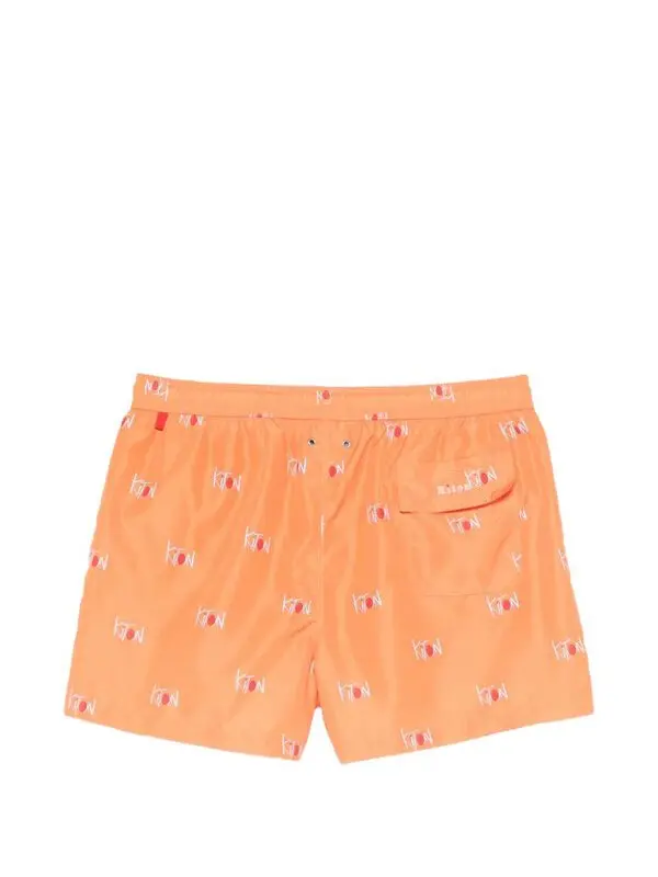 Kiton Swim Trunks With Drawstring And Logo - Multicolor