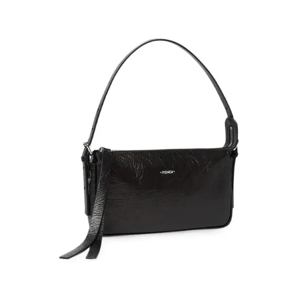 Fendi Leather Shoulder Bag - Black