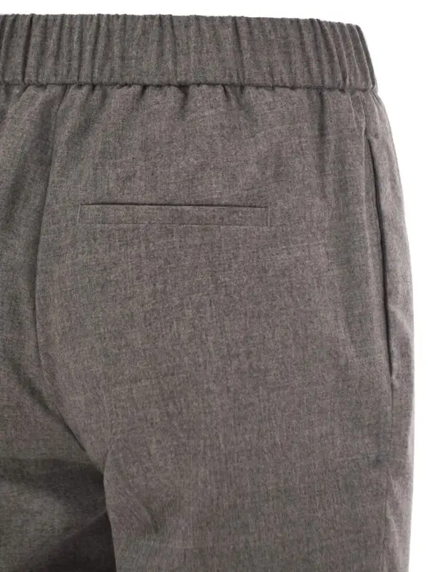 Peserico Virgin Wool And Cashmere Tapered Trousers - Gray