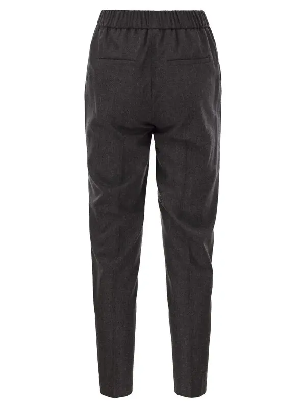 Peserico Virgin Wool And Cashmere Tapered Trousers - Multicolor