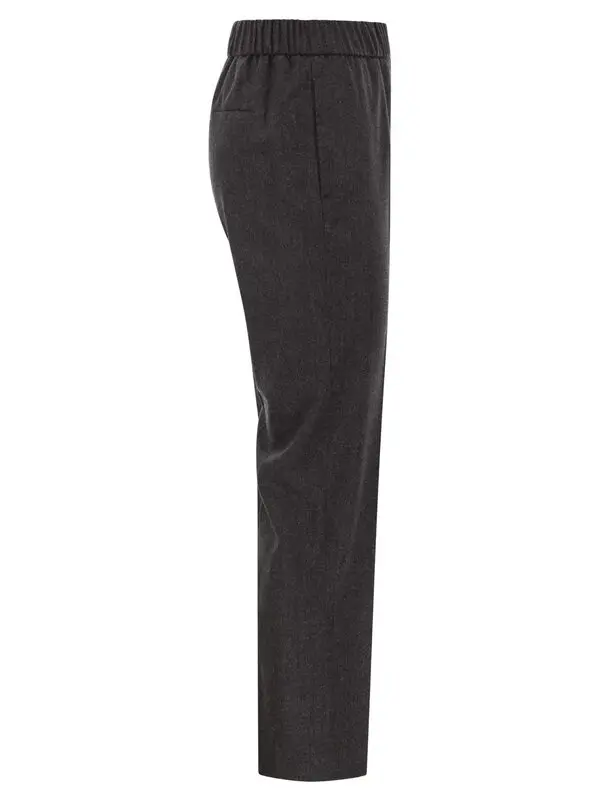 Peserico Virgin Wool And Cashmere Tapered Trousers - Multicolor