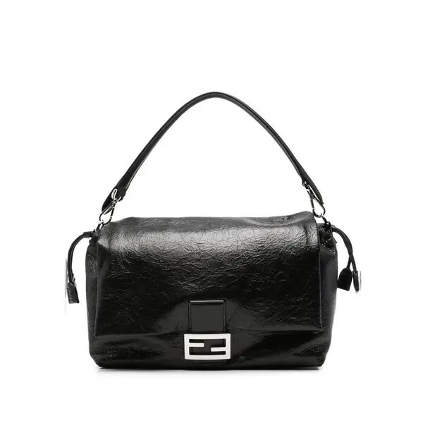 Fendi Calf Leather Tote Bag - Black