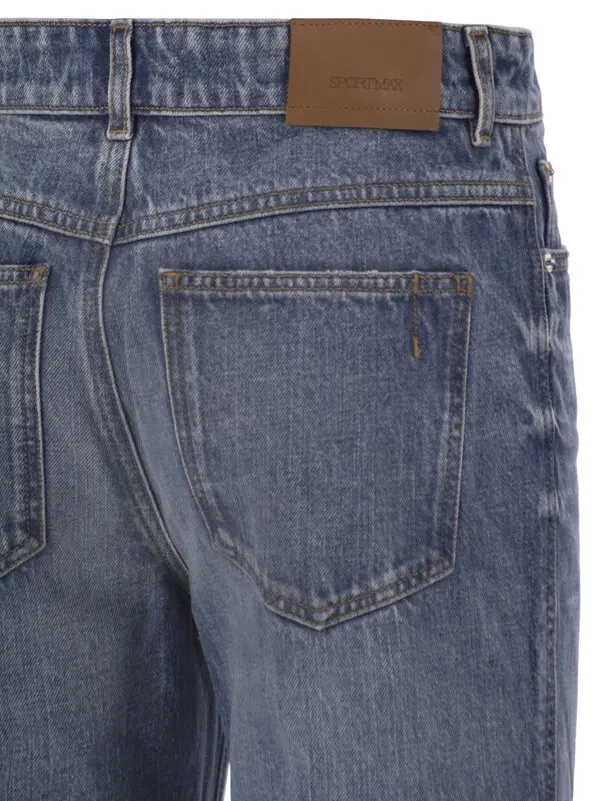 Sportmax Spdmeandro Flared Cotton Denim Jeans