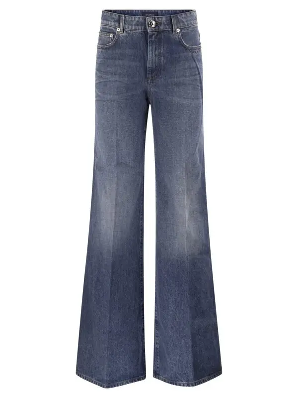 Sportmax Spdmeandro Flared Cotton Denim Jeans - Multicolor