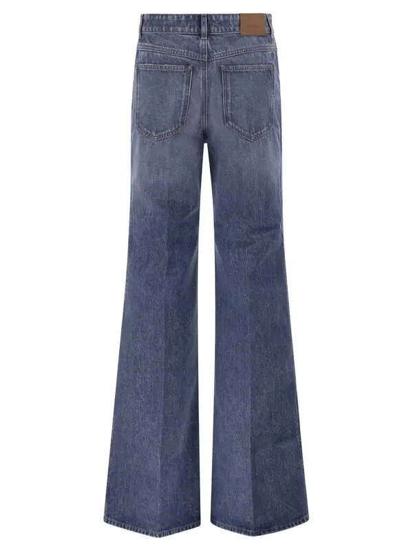 Sportmax Spdmeandro Flared Cotton Denim Jeans - Multicolor