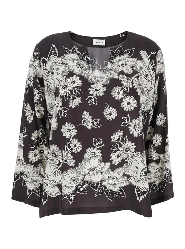 P.a.r.o.s.h Silk Floral Print Blouse - Multicolor