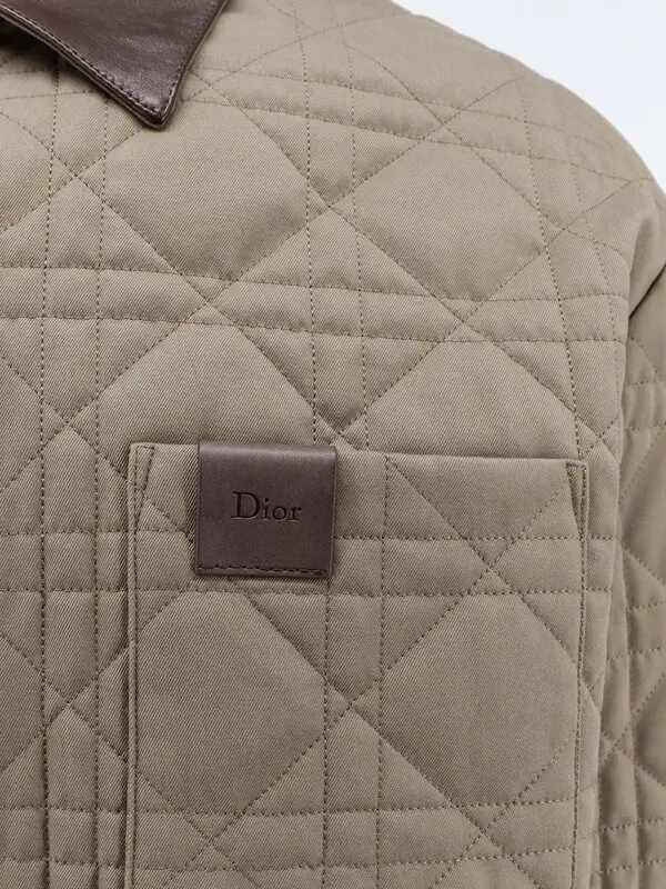 Dior Cannage Shirt/jacket With Patch And Leather Collar