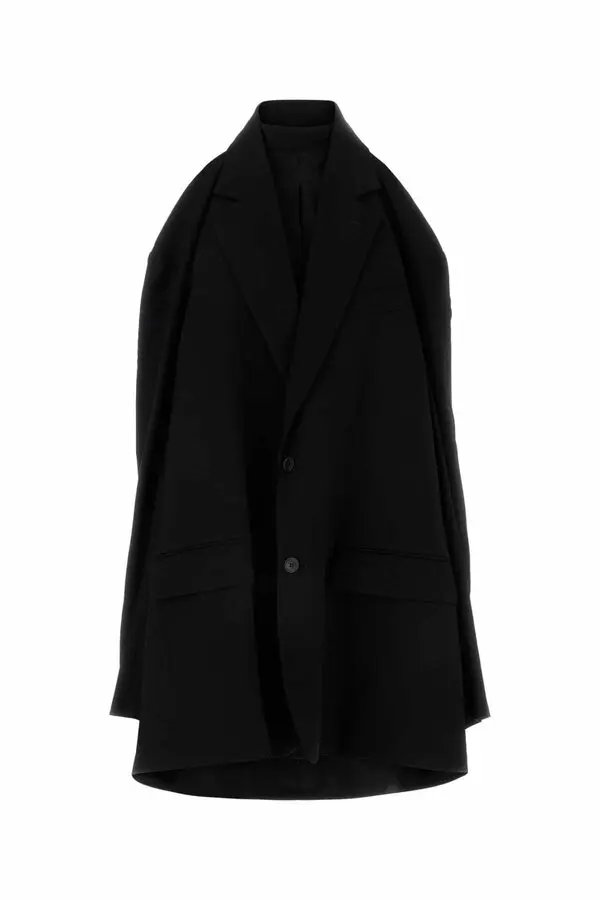 Balenciaga Viscose Blend Blazer Dress - Black