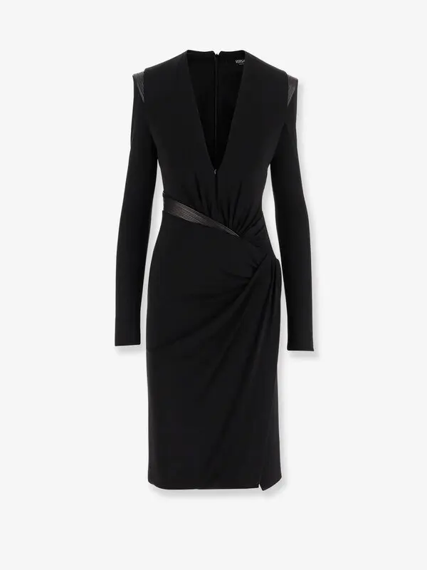 Versace Crepe Mini Dress - Black
