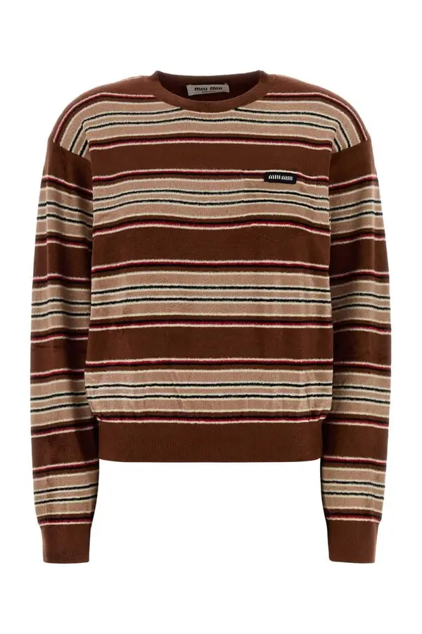 Miu Miu Striped Chenille Sweater - Multicolor