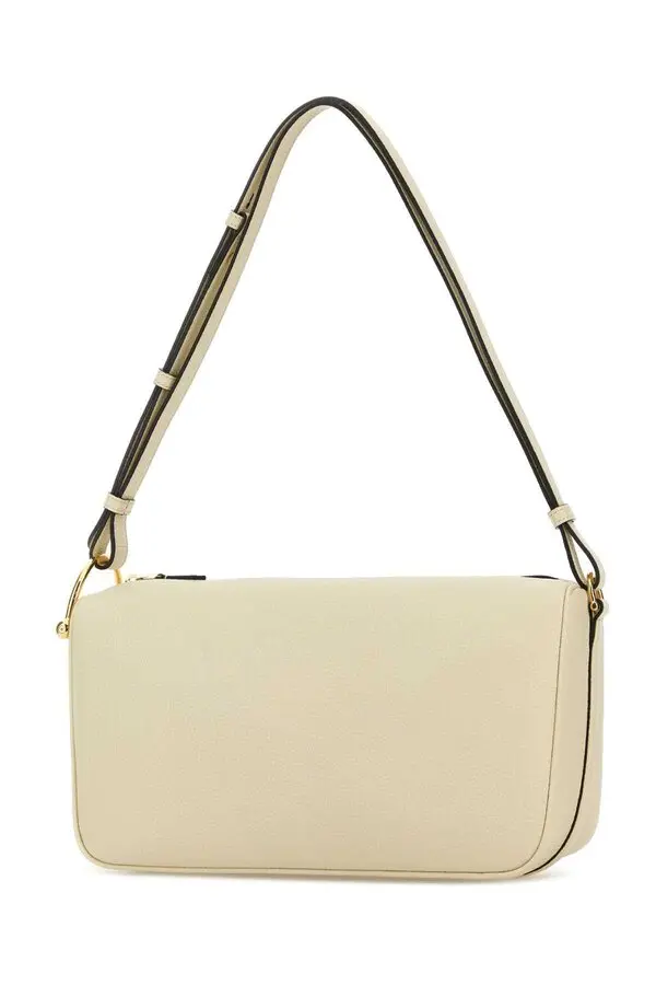 Gucci Ivory Leather Medium Half Horsebit Shoulder Bag