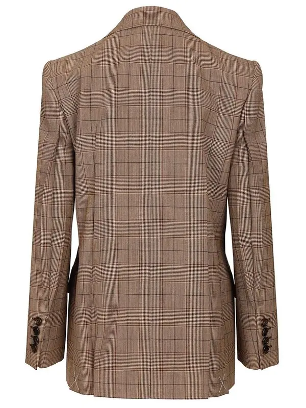 Chloé Tailored Double-breasted Checked Wool Jacket
