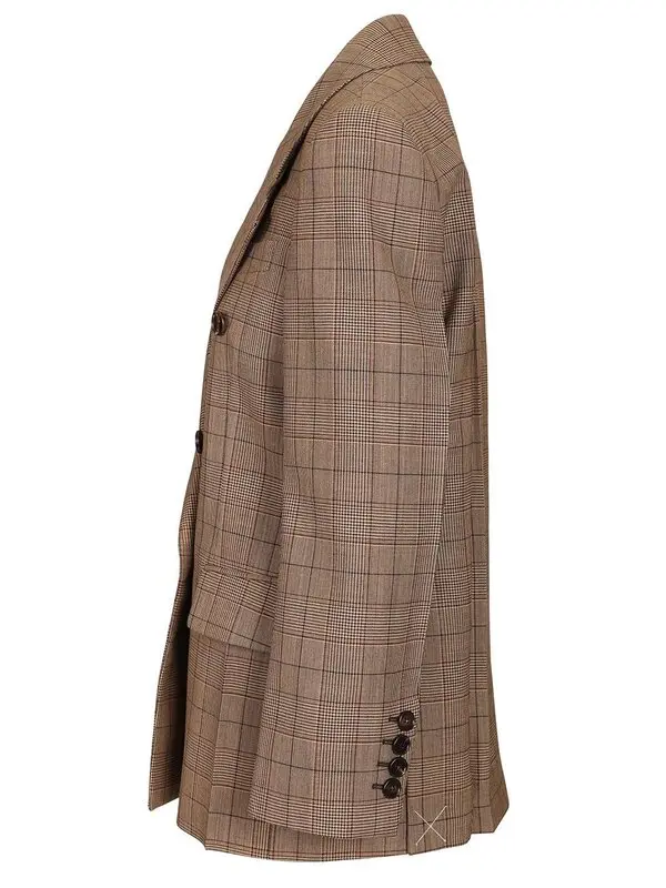 Chloé Tailored Double-breasted Checked Wool Jacket