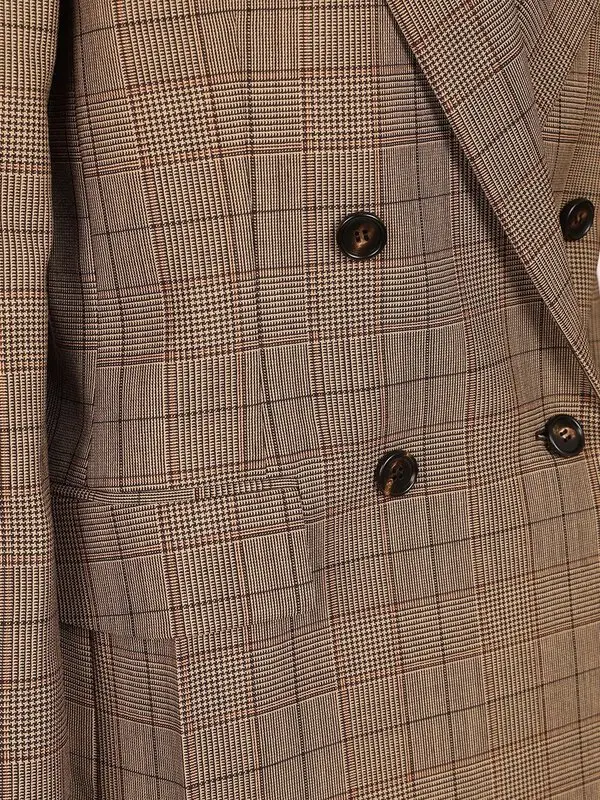 Chloé Tailored Double-breasted Checked Wool Jacket