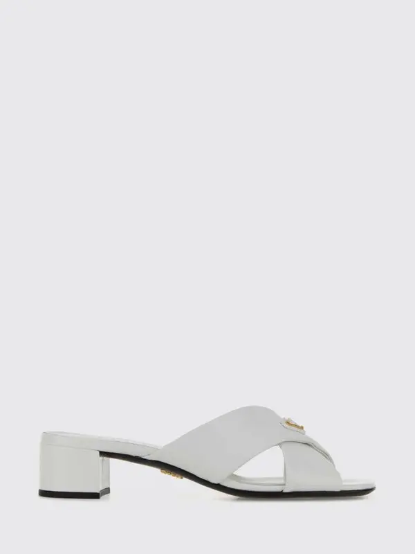 Prada Leather Mules - White