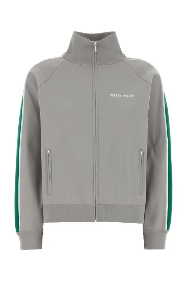 Miu Miu Light Grey Tech Fabric Sweatshirt