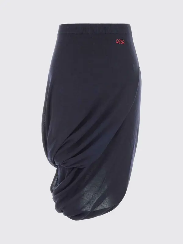 Loewe Draped Asymmetric Wool Skirt