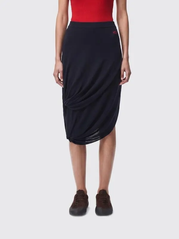 Loewe Draped Asymmetric Wool Skirt