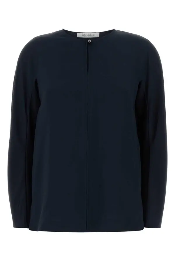 Max Mara Stretch Silk Mitico Blouse - Blue