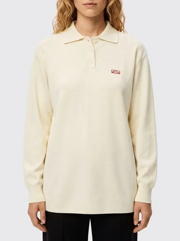 Loewe Cotton Polo Shirt With Logo - White