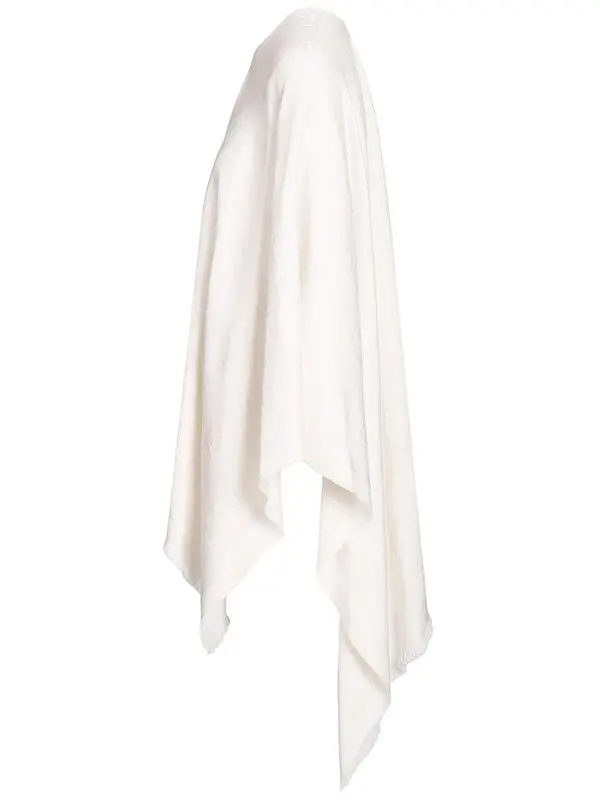 Fendi Ff Ivory Wool And Silk Poncho - White