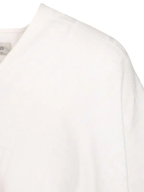Fendi Ff Ivory Wool And Silk Poncho - White