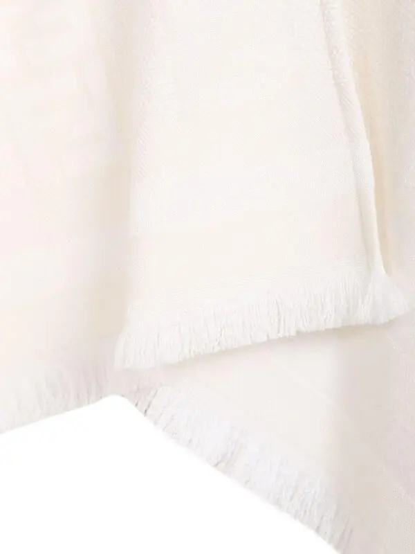 Fendi Ff Ivory Wool And Silk Poncho - White