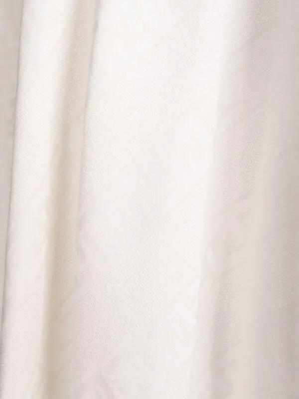 Fendi Ff Ivory Wool And Silk Poncho - White