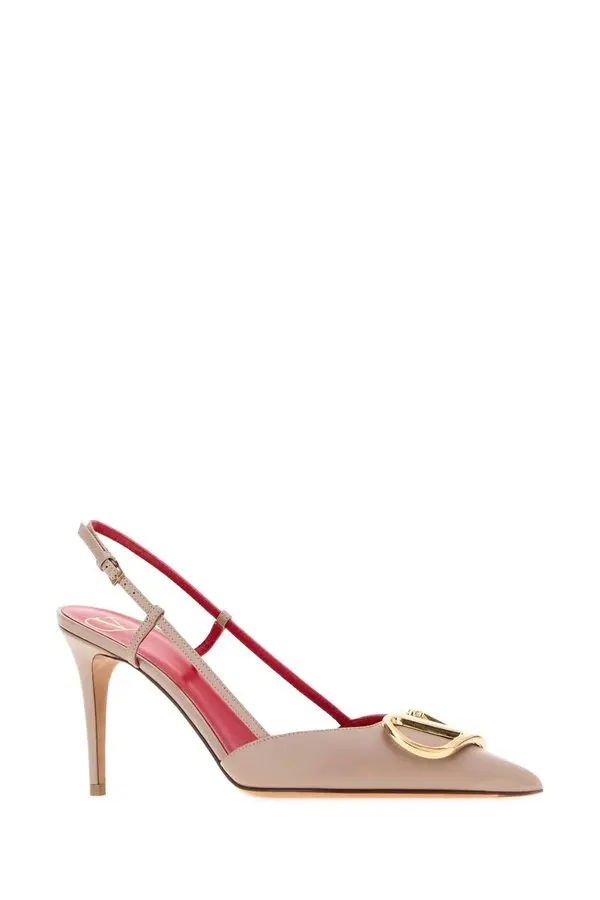 Valentino Garavani Antiqued Leather Vlogo Signature Pumps - Pink