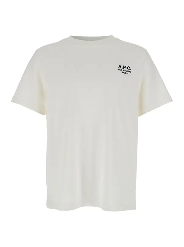 A.p.c. Cotton T-shirt With Embroidered Logo - White