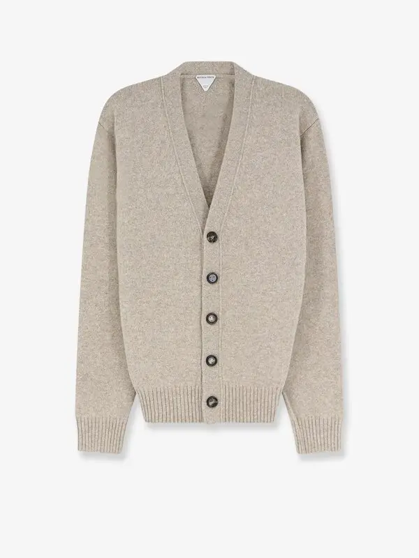 Bottega Veneta Cashmere Blend Cardigan With Intreccio Patch - Multicolor