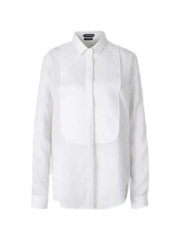 TOM FORD Pleated Bib Shirt - White