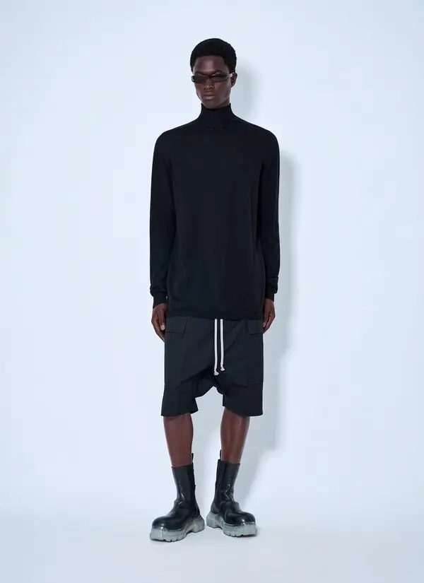 Rick Owens Cotton Blend Cargo Shorts - Black