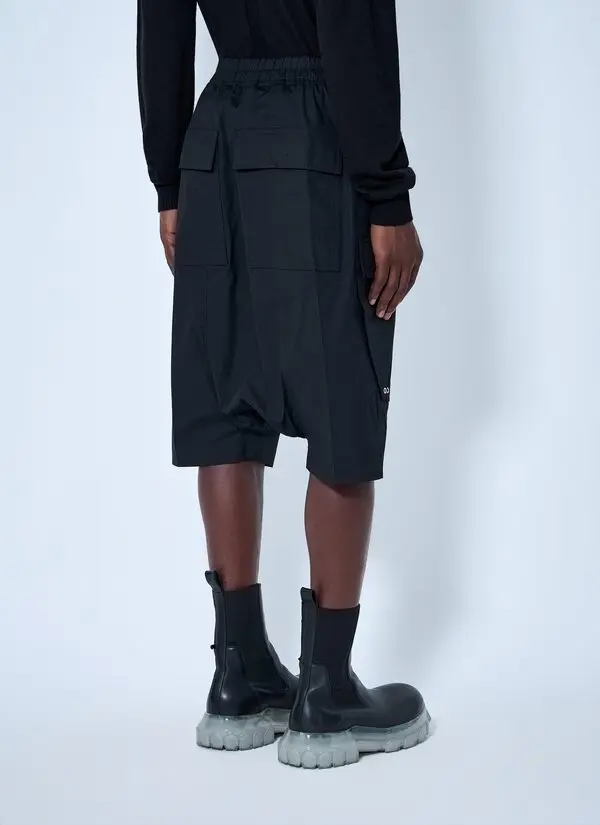 Rick Owens Cotton Blend Cargo Shorts - Black
